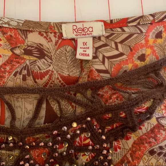 Reba | Tops | Reba Lightweight Patterned Blouse Received Many ...